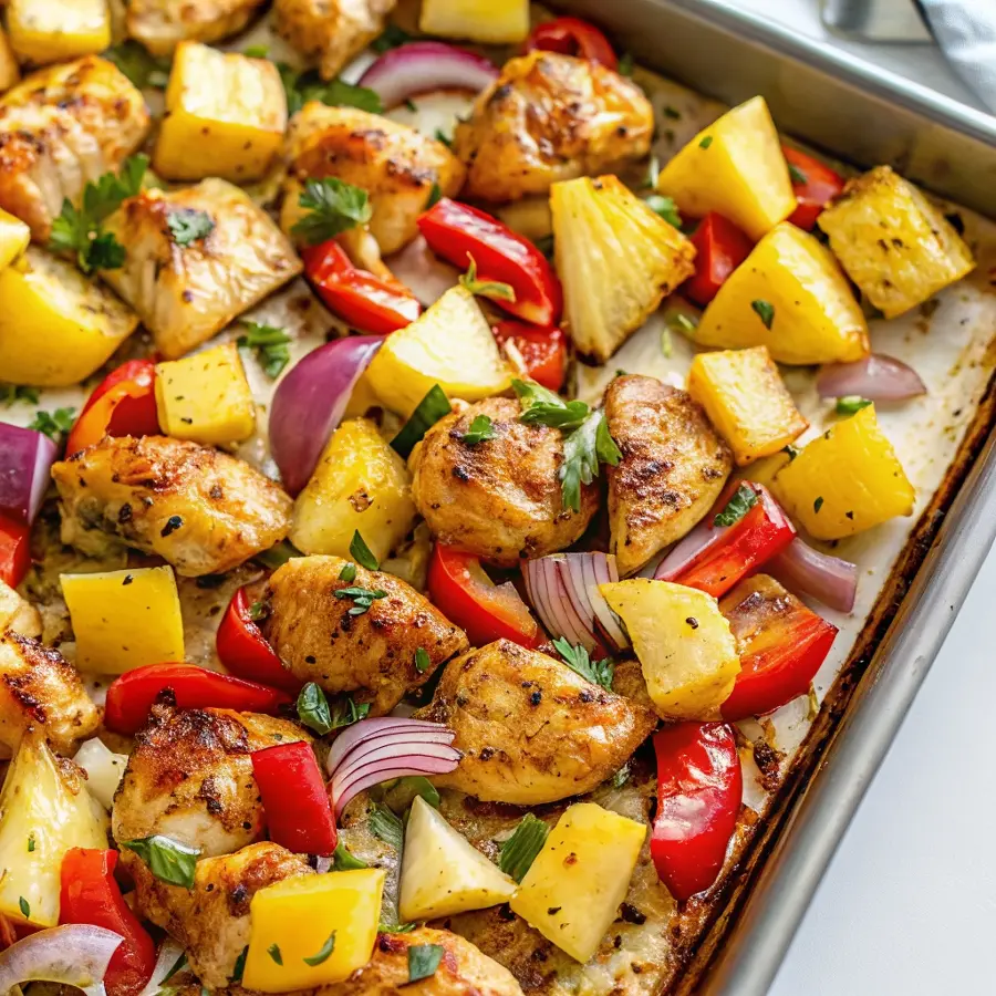 Hawaiian Chicken Sheet Pan