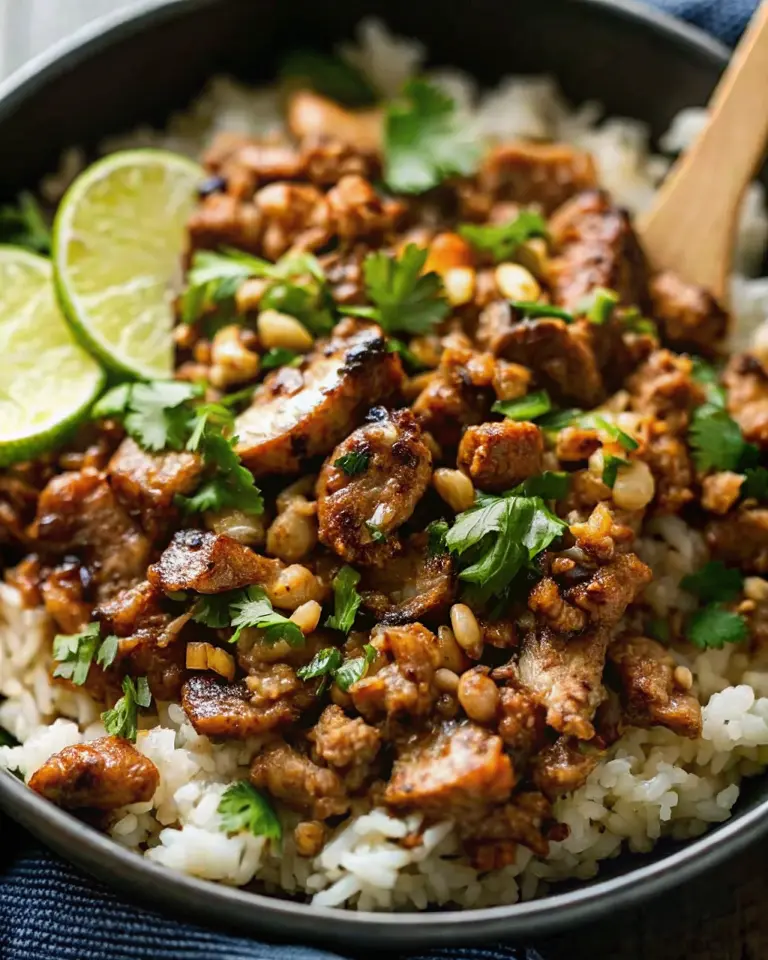 Ginger Lime Pork with Coconut Rice