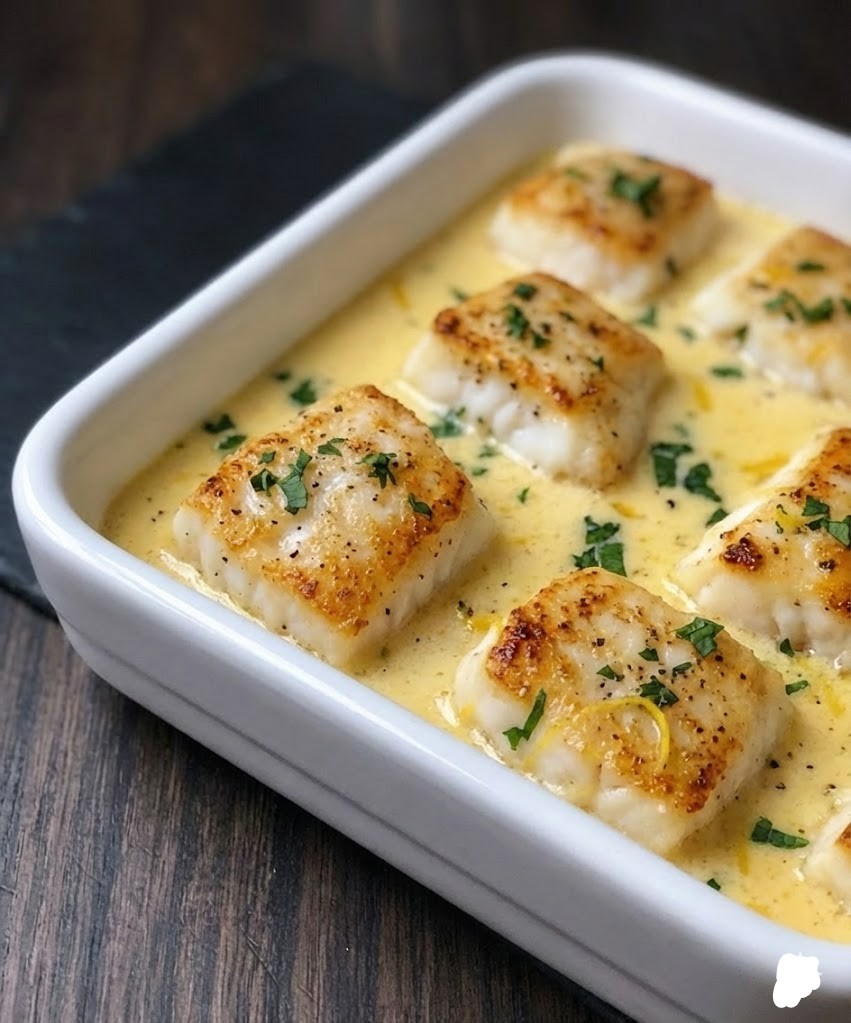 Baked Cod in Coconut Lemon Cream Sauce